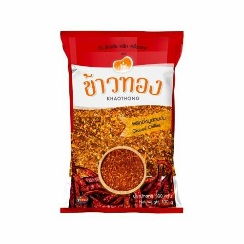 Тайский перец Чили Khaotong сушеный молотый с семенами 100 г / Thai Chok Dee