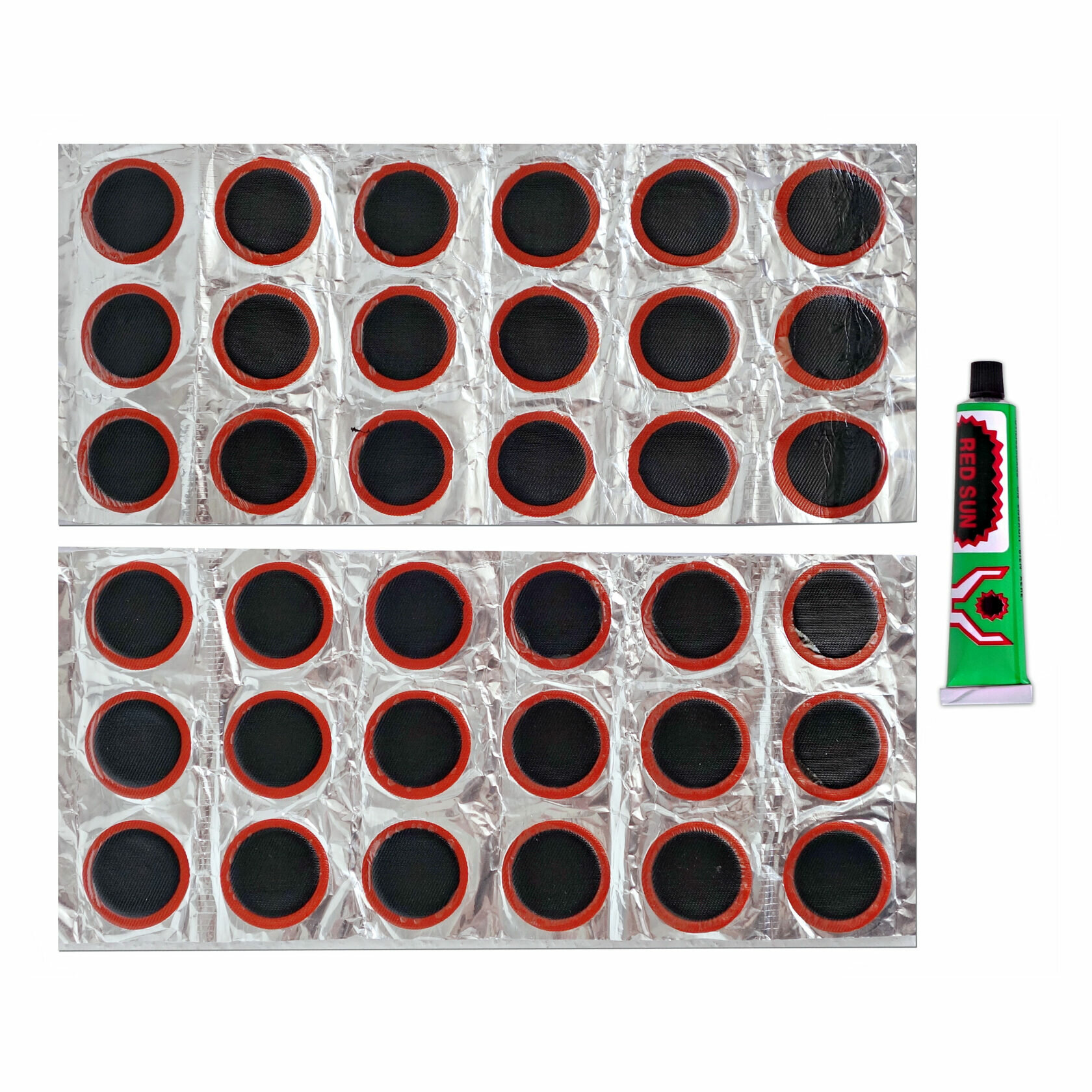 Набор для ремонта камер (заплатки d 28мм 36шт. круглые , клей)