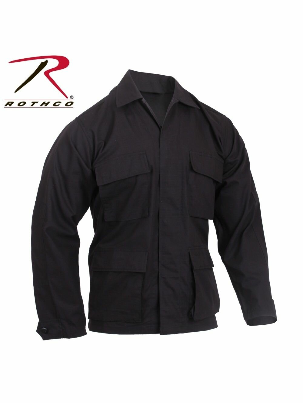 Военная рубашка Rothco Rip-Stop B.D.U. Shirt, хлопок рип-стоп, цвет черный, размер L.