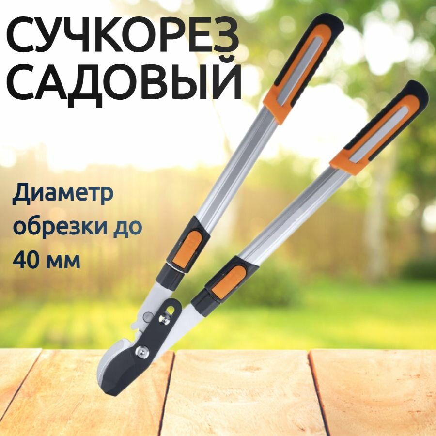 Сучкорез садовый, диаметр обрезки до 40 мм - для ухода за деревьями и кустарниками, материал сталь. Незаменим для мелких садовых работ.