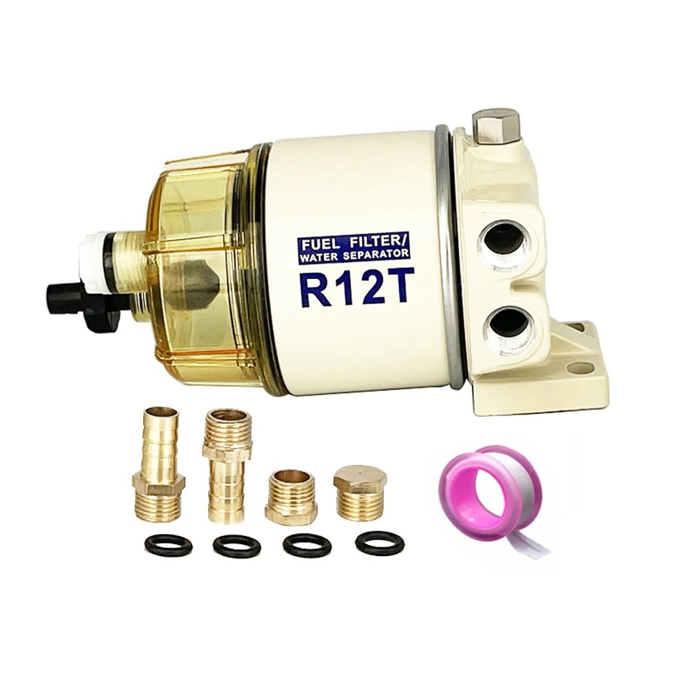 BAOLUN топливный масляный водяной сепаратор турбинный дизельный двигатель Racor Filter R12T R12P R12S для 140R 120AT S3240 NPT ZG1/4-19 R12T set