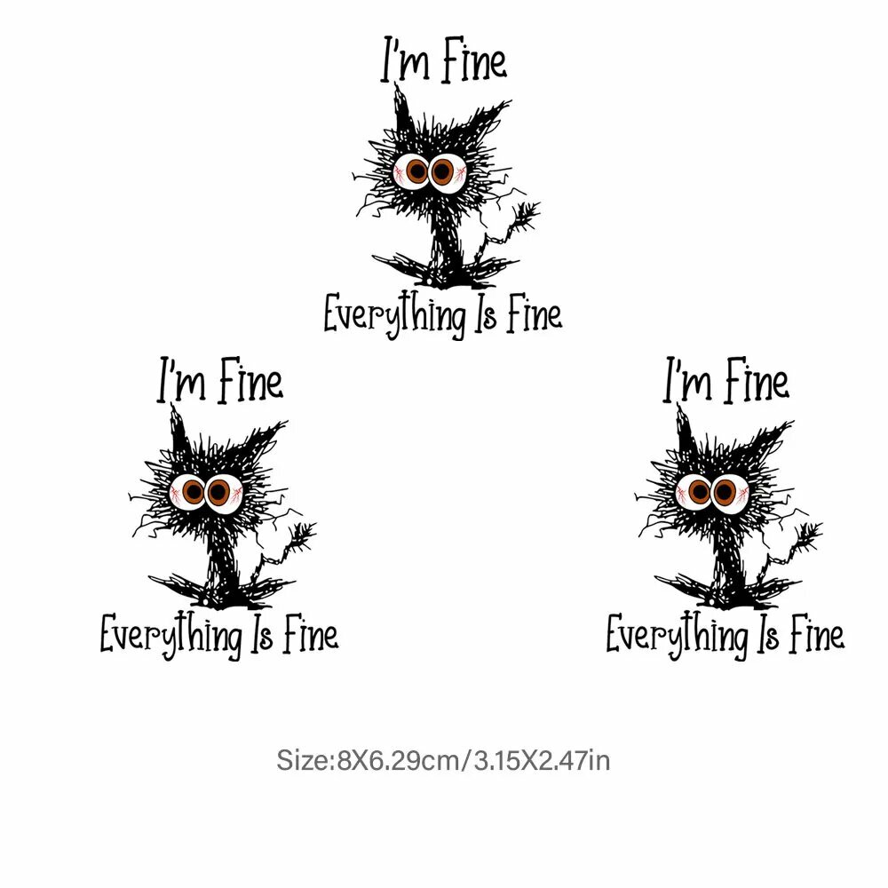 Термоклейкая нашивка "Кошка I'm Fine" SXTH00105-16