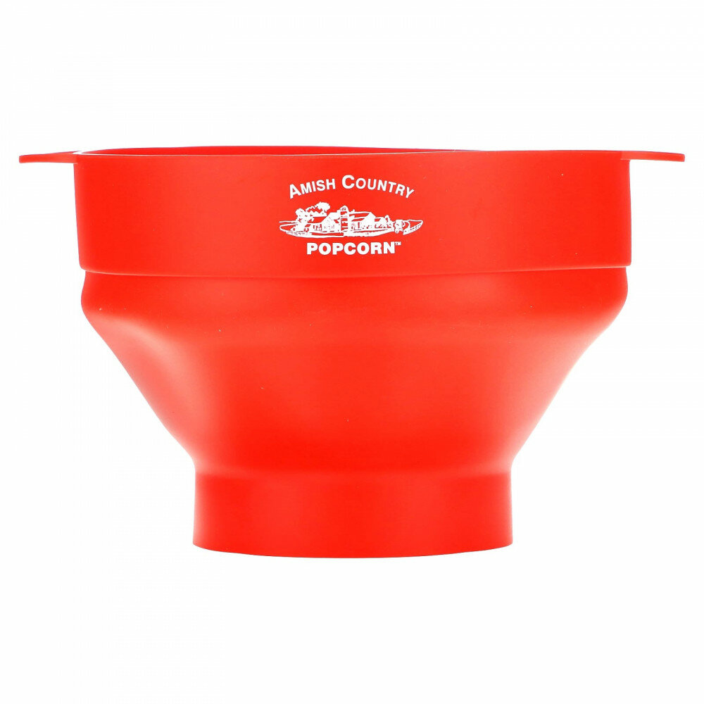 Amish Country Popcorn, Силиконовый попкорн для микроволновой печи, красный, 4 шт.