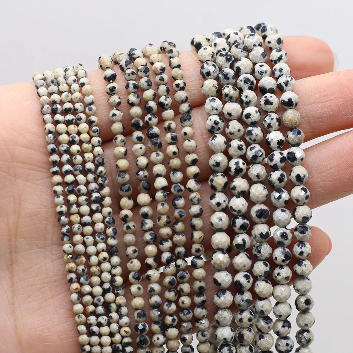 Бусы из рубина 38 см Серебряный, 3 мм, Damation Jasper