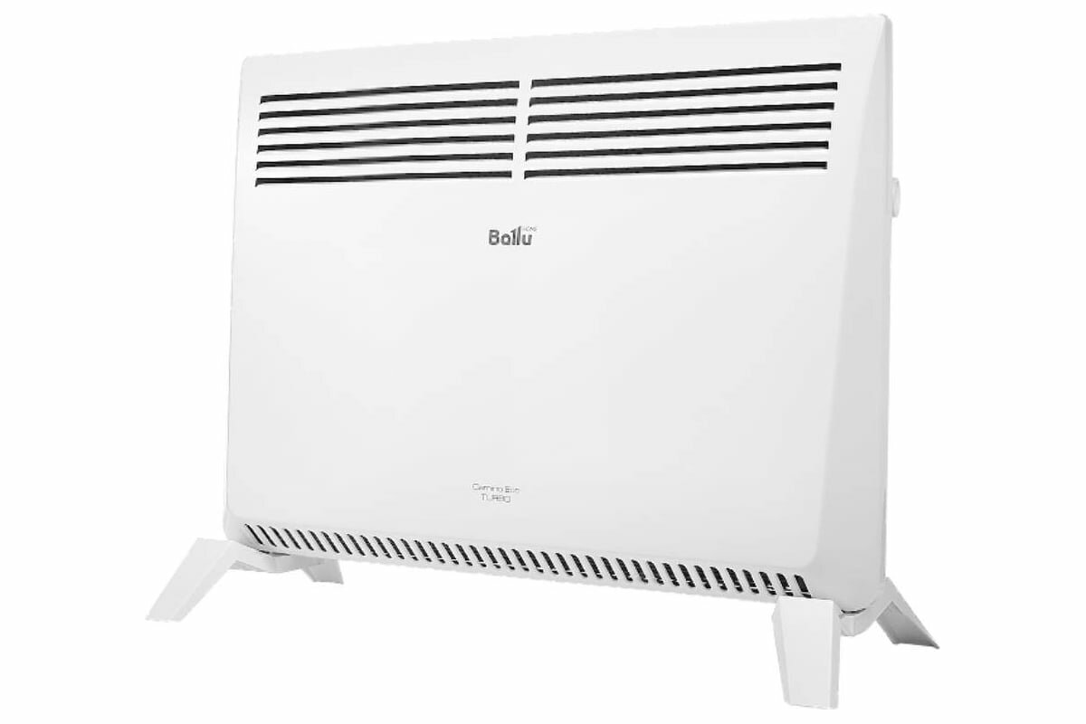 Конвектор BALLU BEC/EMT 1500 Camino Eco Turbo, белый, мощность 1500Вт, до 20кв. м, механическое управление напольный