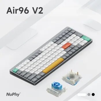 NuPhy Клавиатура беспроводная Air96 V2 Blue Switch, (Gateron Low Profile Blue), серый