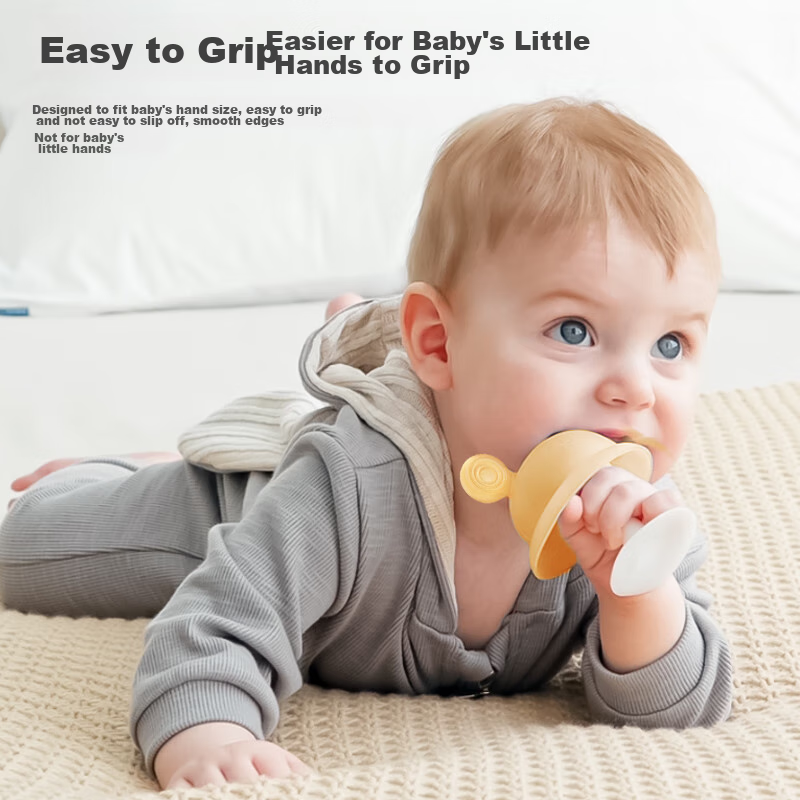 Dr. Ma Baby Teether, Soothing Teething Stick, Infant Anti-Thumb Sucking Device, Nano Silver Mushroom + Little Rabbit Teether