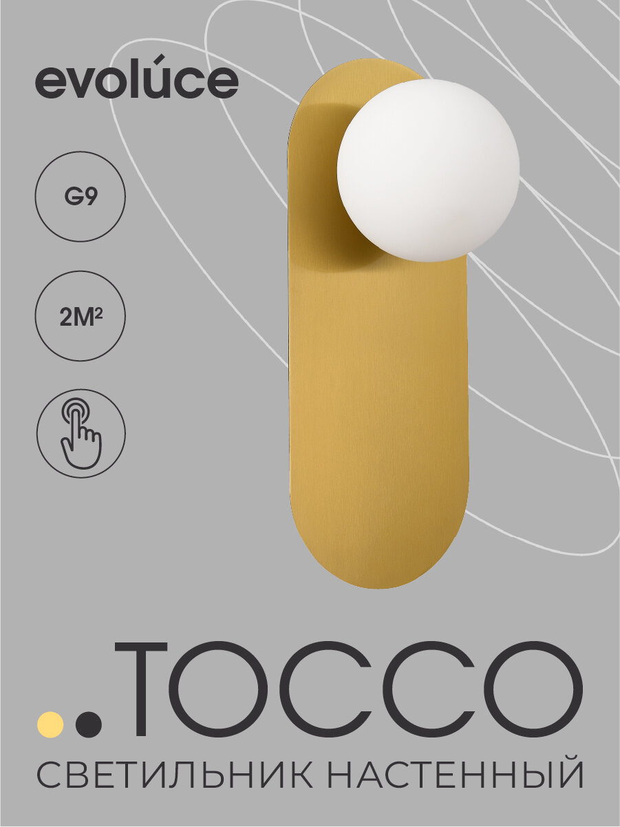 Светильник настенный, бра Evoluce Латунь/Белый G9 1*5W 4000K SLE1194-301-01