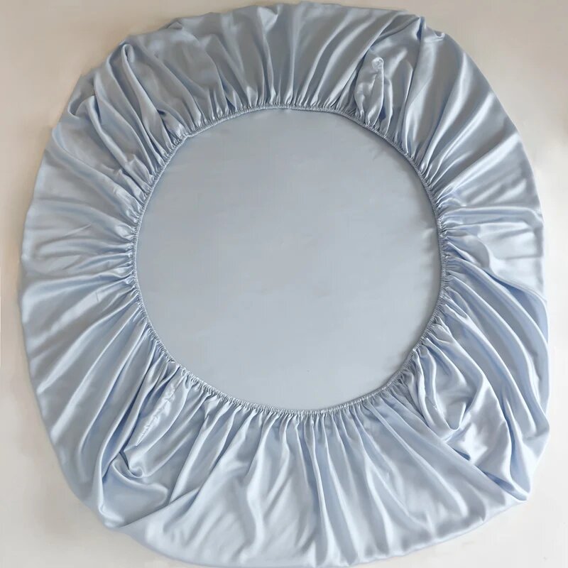 Простыня из шелка 100% шелковицы с резинками Серебряный, 100x200x25cm, Summer Blue