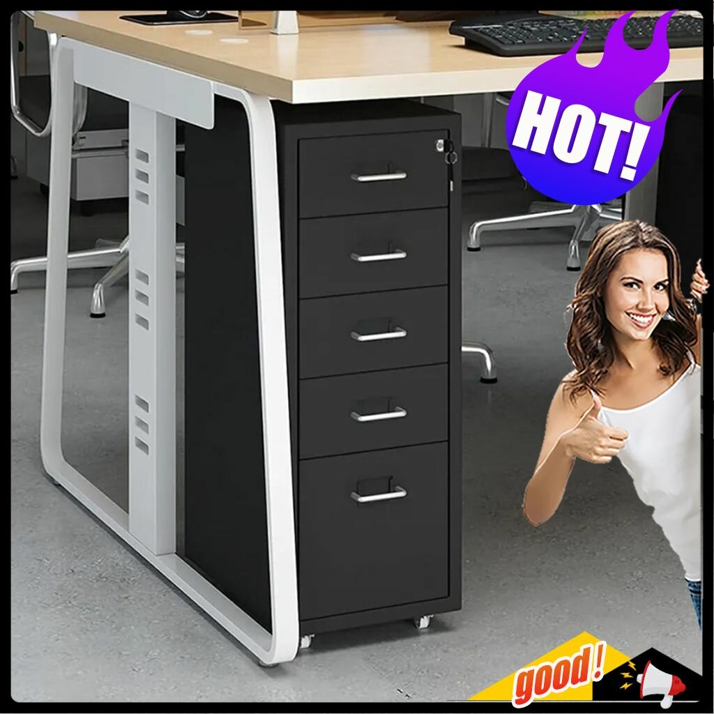 Металлический комод с выдвижными ящиками