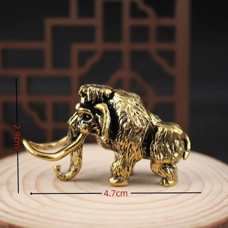 Статуя мамонта из латуни для внутреннего декора, настольное украшение