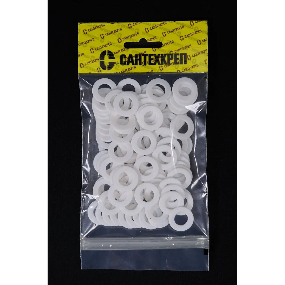 Сантехкреп Фторопластовая прокладка 1\2. Пакет 100 шт, в коробке 100 пакетов. 2.10.3 2.10.3 2.10.3