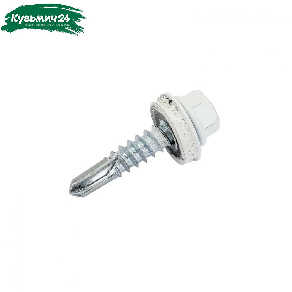 Саморез кровельный Жесть 5,5х25мм RAL9003 белый сигнальный 60шт