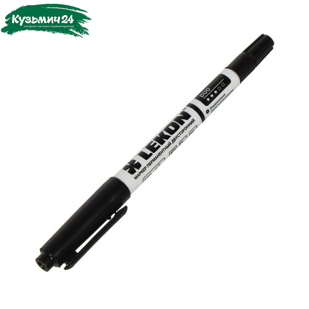 Маркер перманентный Lekon Duo двухсторонний, быстросохнущий, черный