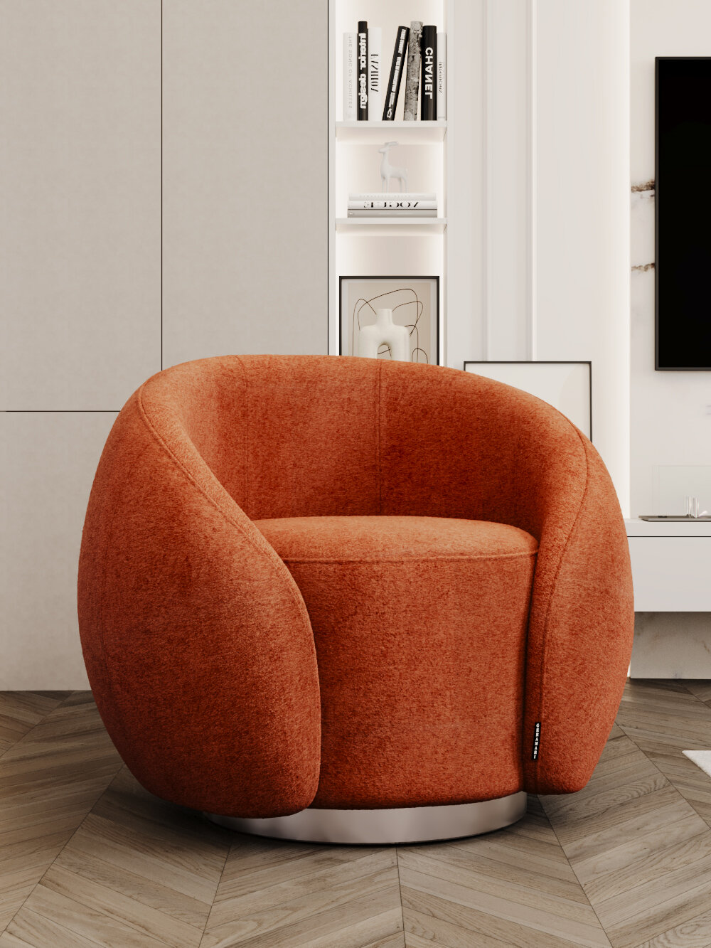 Кресло мягкое в современном стиле ROTONDO на поворотном основании 360