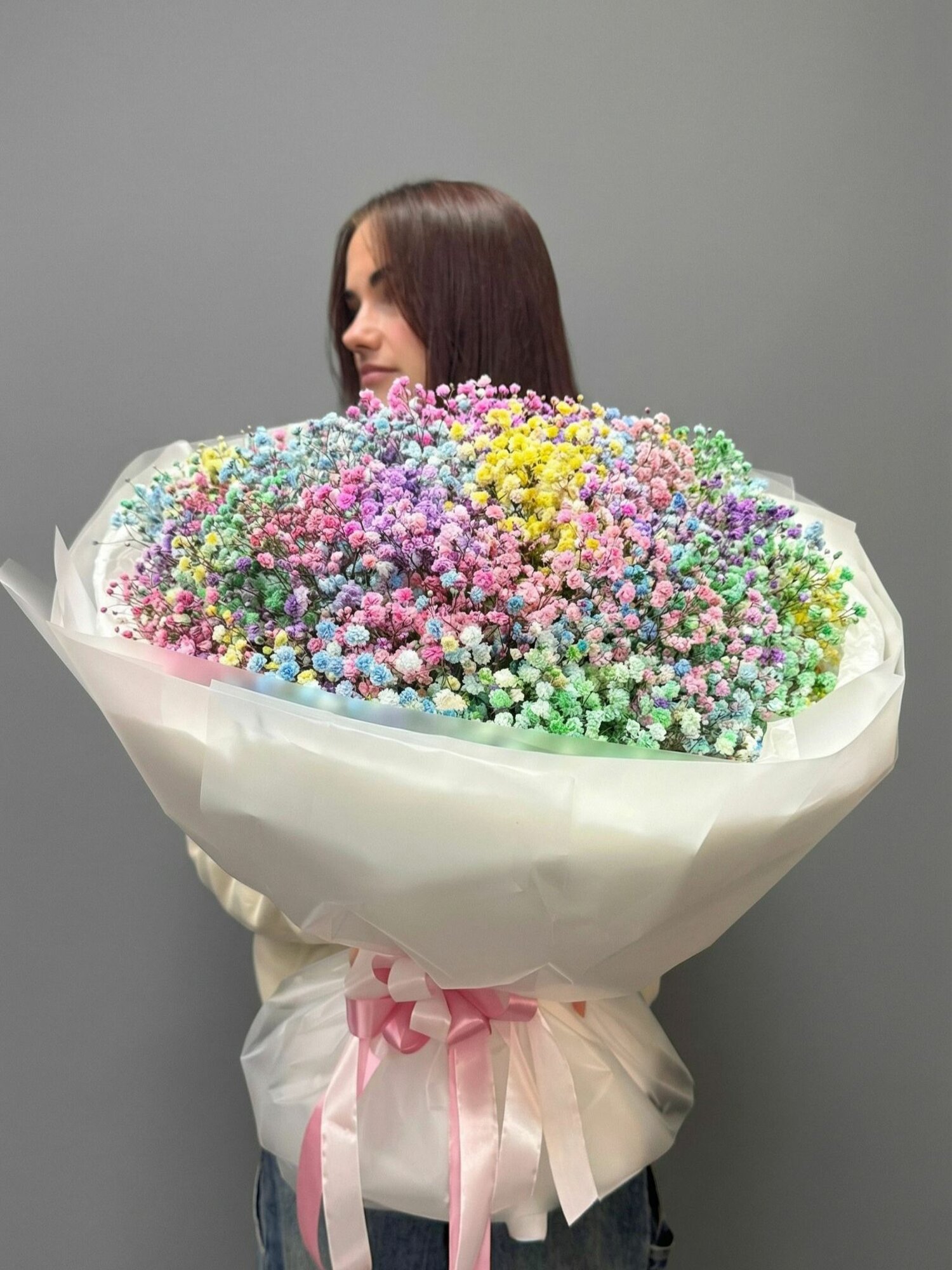 Гипсофила Букет Радужный 25 штук Для любимой Девушки, Мамы, Жены