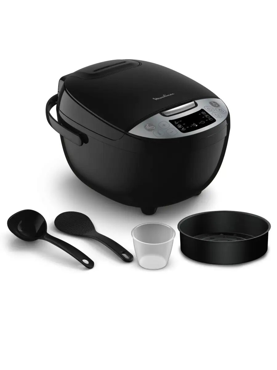 Мультиварка Moulinex MK611832, антипригарное покрытие, 10 программ, 750 Вт, черная
