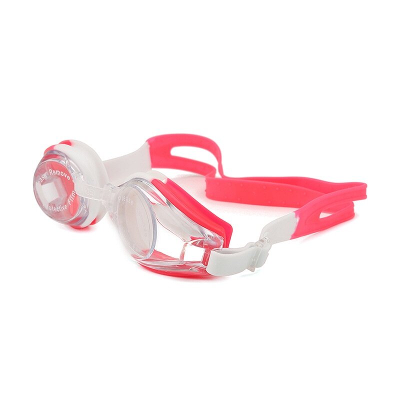 Polycarbonate lens swimming goggles waterproof and comfortable for adults red white
