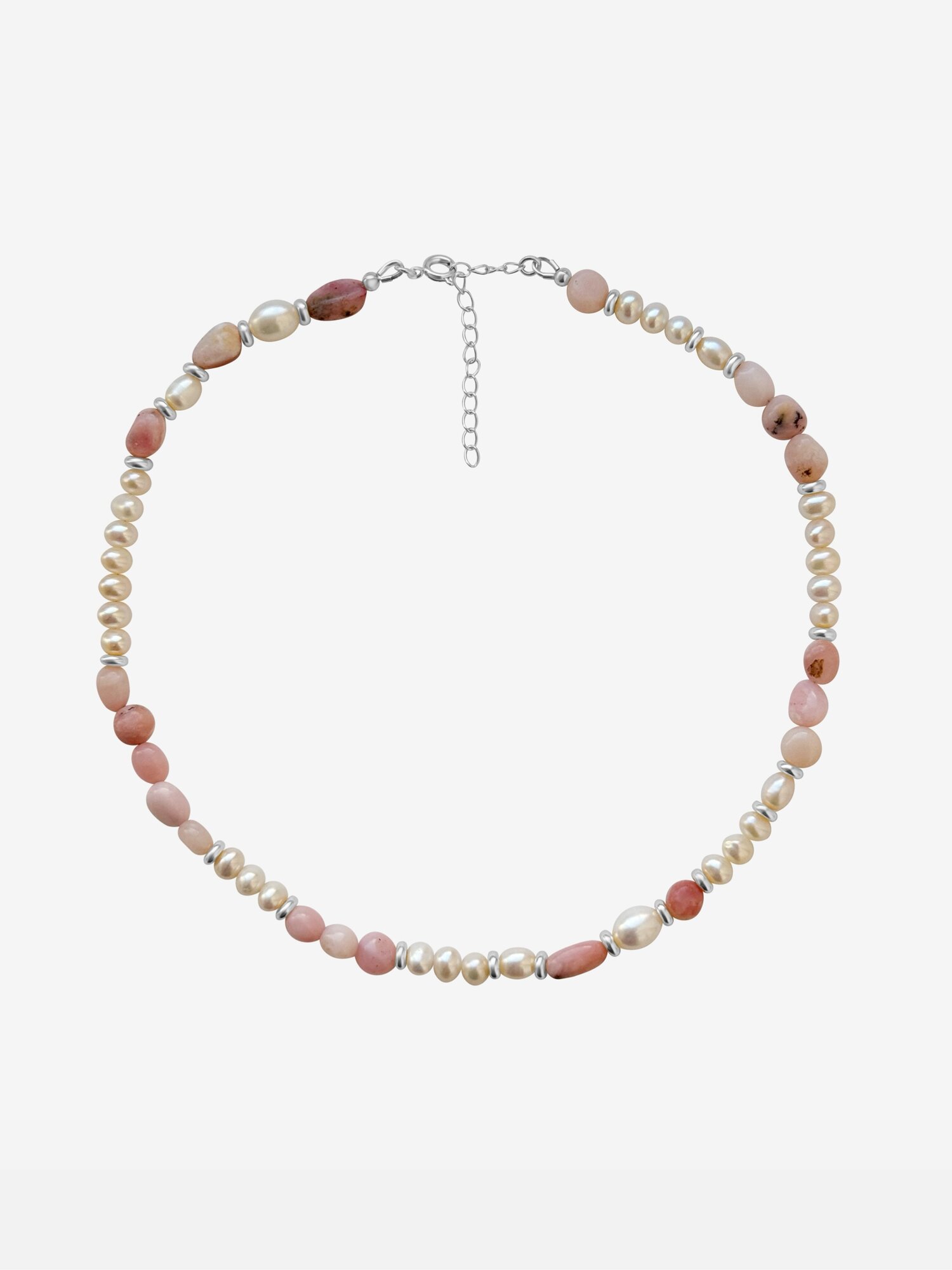 Колье, жемчуг пресноводный культивированный, жемчуг культивированный, опал, жемчуг пресноводный