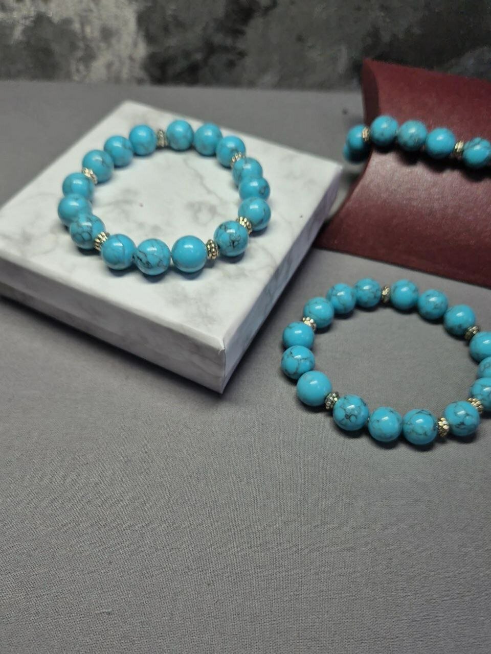 Плетеный браслет, бирюза