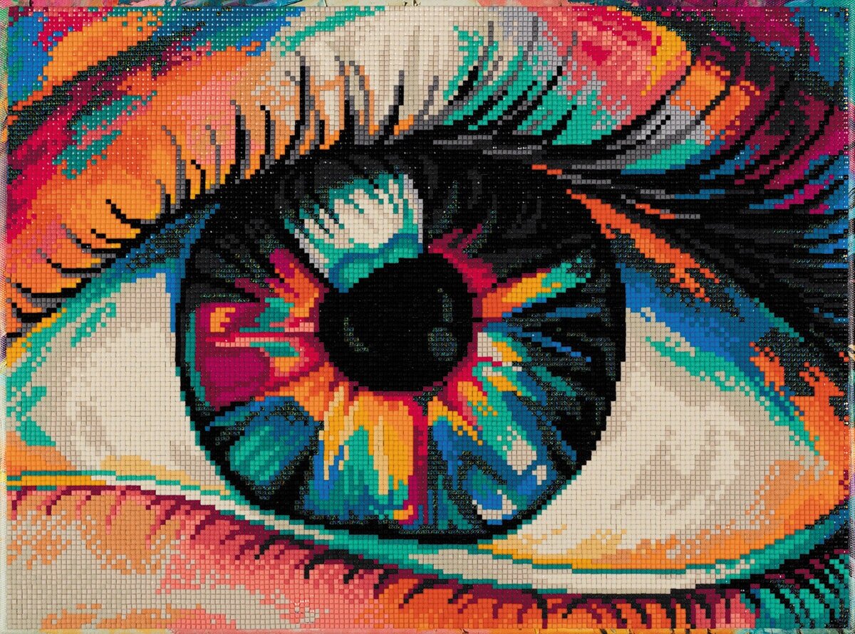 Фрея ALPD-031 Кристальная (алмазная) мозаика на подрамнике Глаз 40 х 30 см в деталях