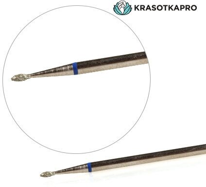 KrasotkaPro, Фреза алмазная «Почка» D=1,4 мм L=3 мм, синяя