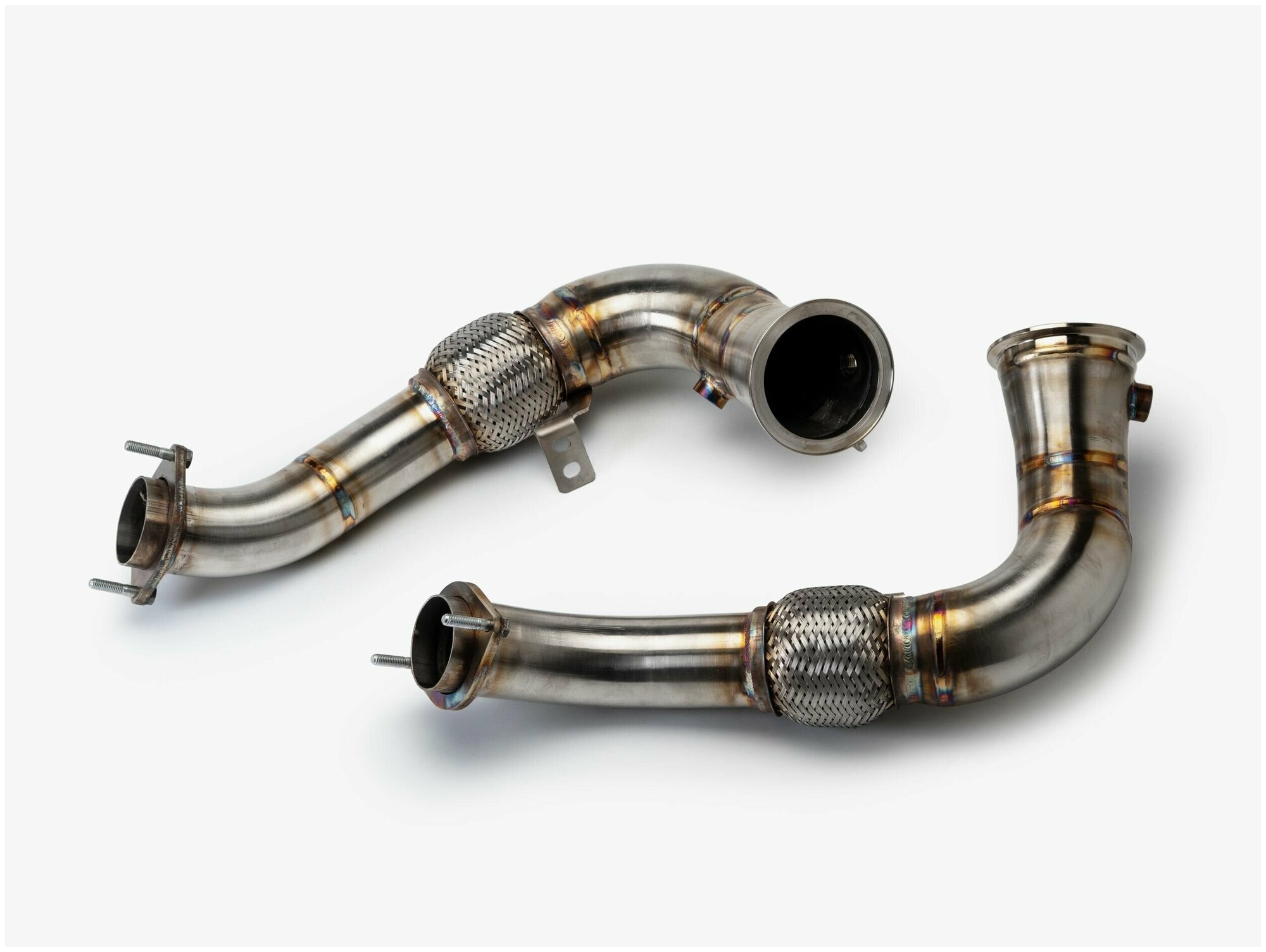 Даунпайп (Downpipe) на выхлоп BMW X5M 4.4 V8 N63 из нержавеющей стали для удаления катализатора на БМВ