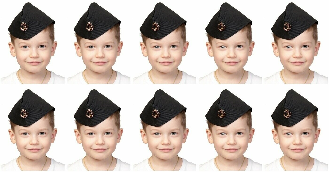 Пилотка ВМФ детская, размер 52-54 Комплект 10 штук