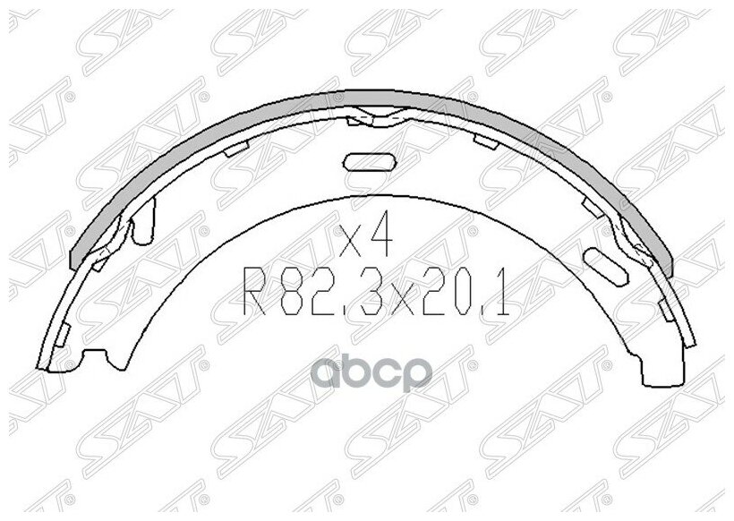 Колодки тормозные барабанные (Сзади/ Стояночный тормоз) Mercedes-Benz C-Class 93-08 / E-Class 84-03 Sat арт. STA2034200120