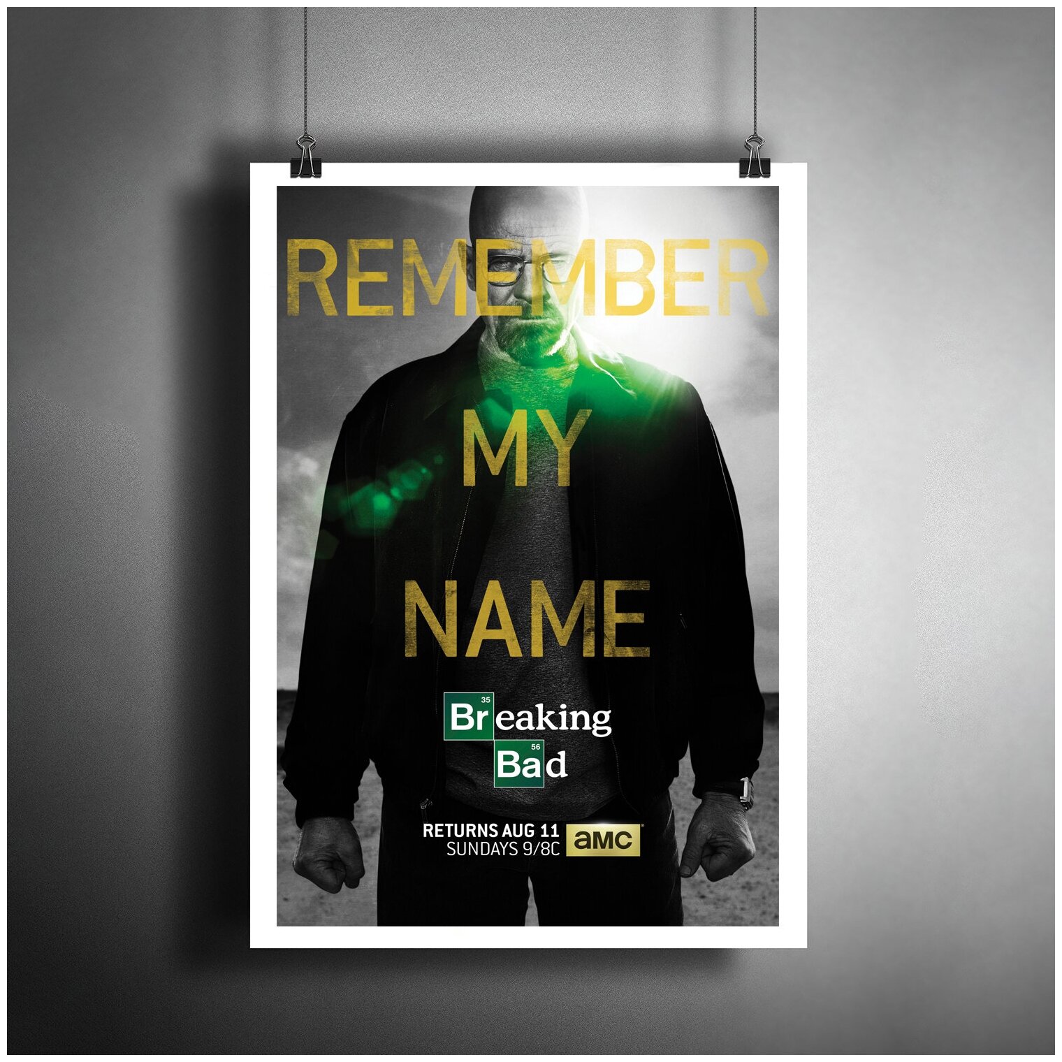 Постер плакат для интерьера "Сериал: Во все тяжкие. Breaking Bad. Уолтер Уайт"/ Декор дома, офиса, комнаты A3 (297 x 420 мм)