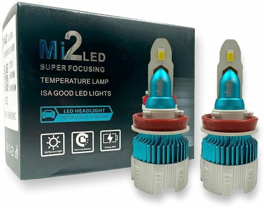 Светодиодные автомобильные лампы LED M2MI с вентилятором, цоколь H11 (2 шт)