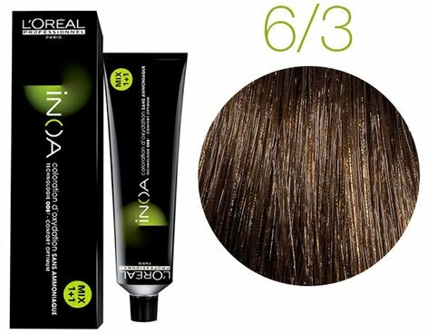 L'Oreal Professionnel Inoa 6.3 Fundamental Темный блондин золотистый 60мл