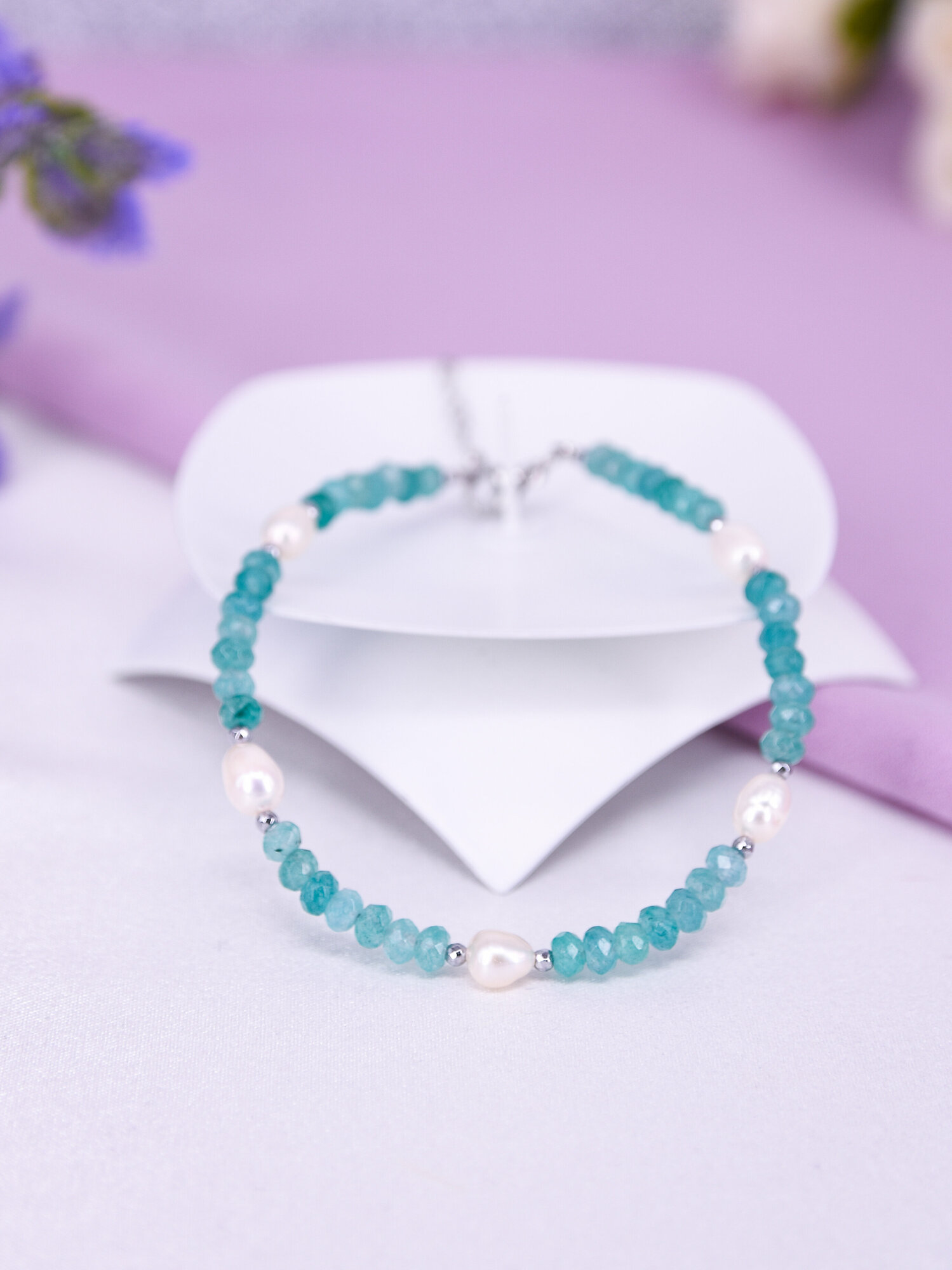 Славянский оберег, Браслет-цепочка, гематит, турмалин, жемчуг культивированный