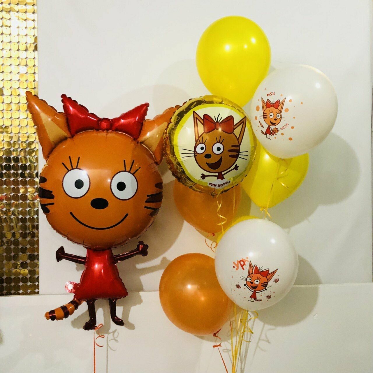Шарики гелиевые на день рождения девочке. Воздушные шары "Три кота". Шар Карамелька