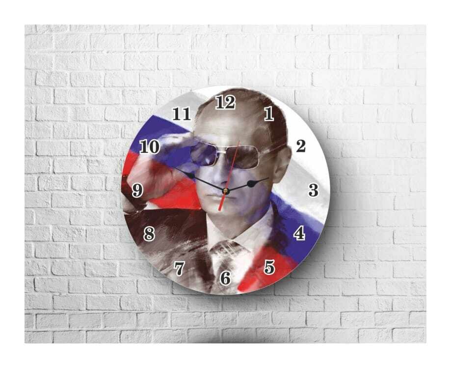 Часы настенные GOODbrelok круглые 20 см принт "Путин" - П0003