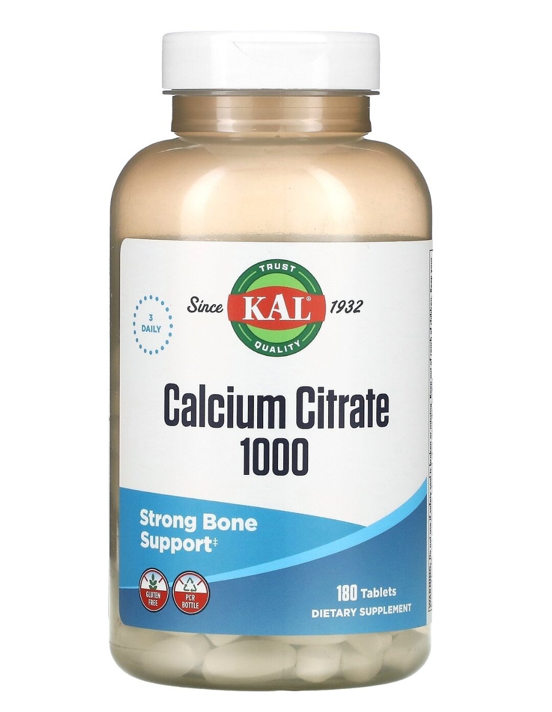 Таблетки KAL Calcium Citrate 1000, 1000 мг, 180 шт.