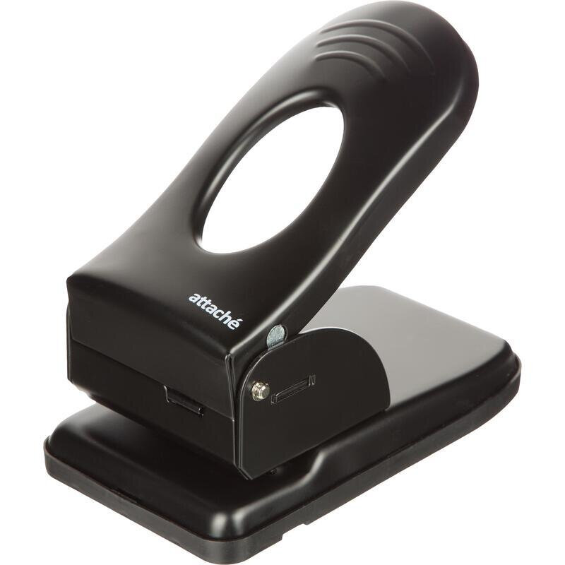 Дырокол металлический Attache Economy до 65 листов, с линейкой, цвет черный 1613577 JL8805