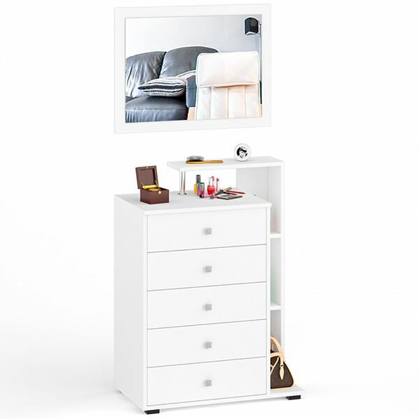 Комод СВК Камелия + Зеркало Белый Размеры: Высота 1780мм Глубина 468мм Ширина 800мм