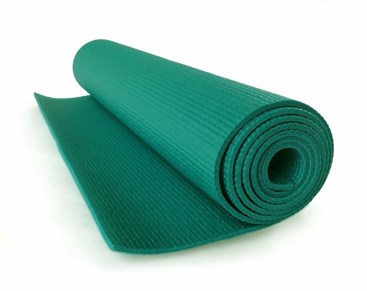 Спортивный коврик- каремат для / йоги / фитнеса / пилатеса / туризма/ 182х62х0,5см, темно-зеленый