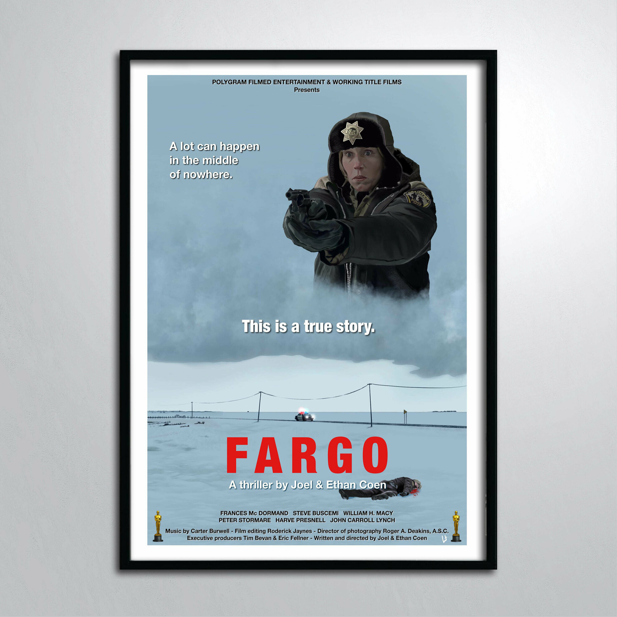 Постер без рамы/Сериал Фарго Братья Коэн Арт Зима Fargo (А2/420х594)