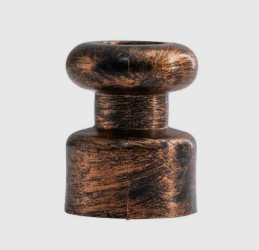 Ретро изолятор для витых проводов (19,5х24,5), пластик, медь, 10шт/уп, Bylectrica