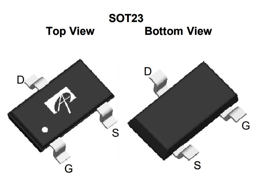 Микросхема AO3400A N-Channel MOSFET 30V 5.7A SOT23-3