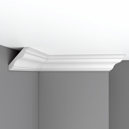 Плинтус Потолочный Гладкий Decomaster DP357 В85хШ80хД2400 мм / Декомастер.