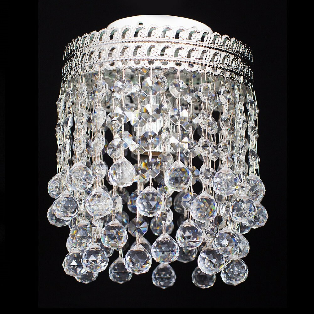 Светильник Гусь-Хрустальный Точечный №2 (Шар), хрусталь, Е27, 60 Вт, кол-во ламп: 1шт, цвет арматуры: серебристый