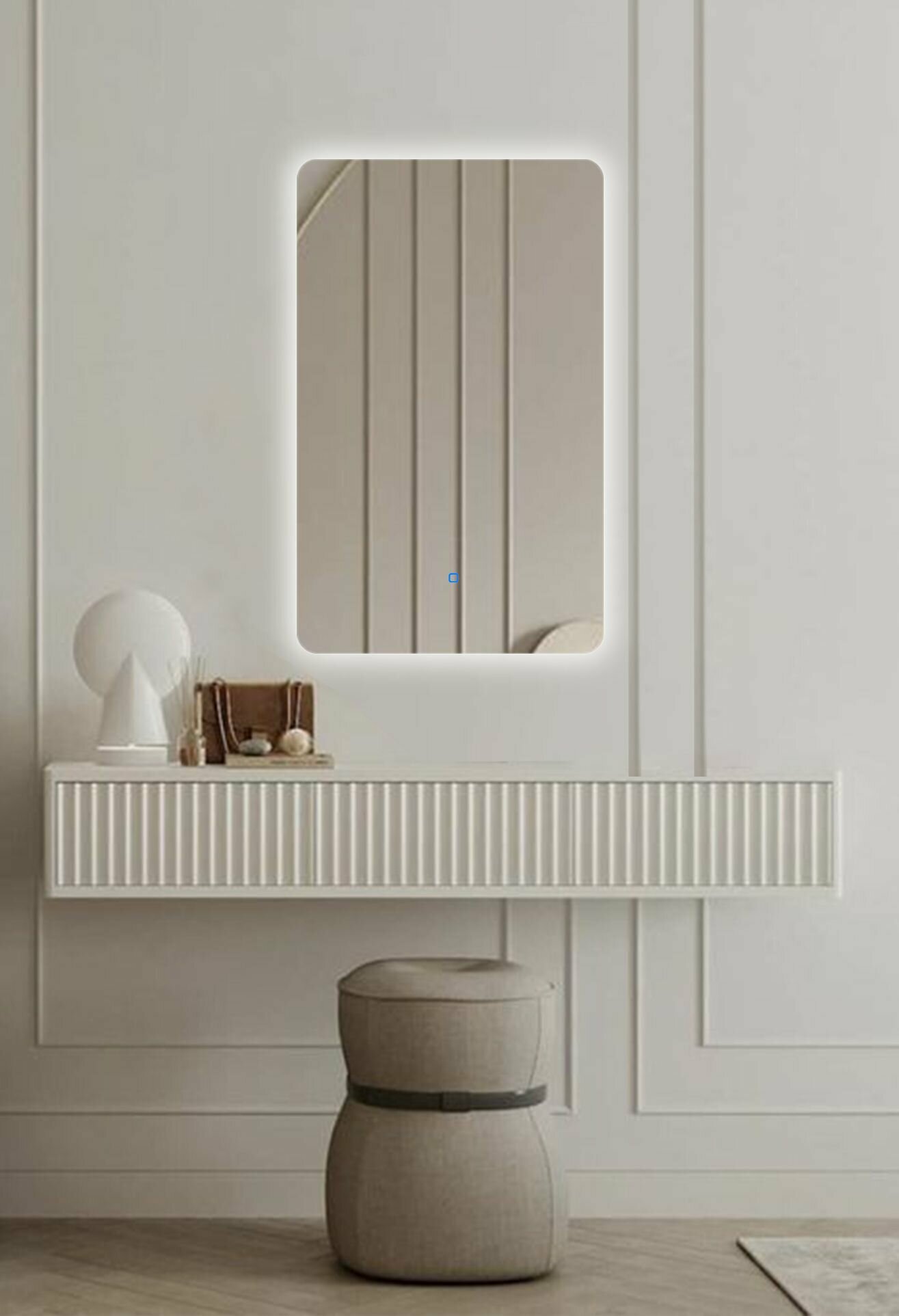 Зеркало для ванной Prisma 120*80 прямоугольное вертикальное "парящее" с нейтральной LED-подсветкой