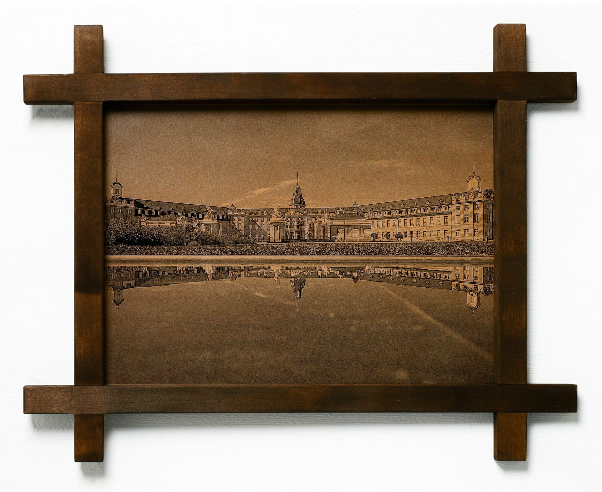 Картина интерьерная из кожи "Дворец Карлсруэ, Германия", BoomGift