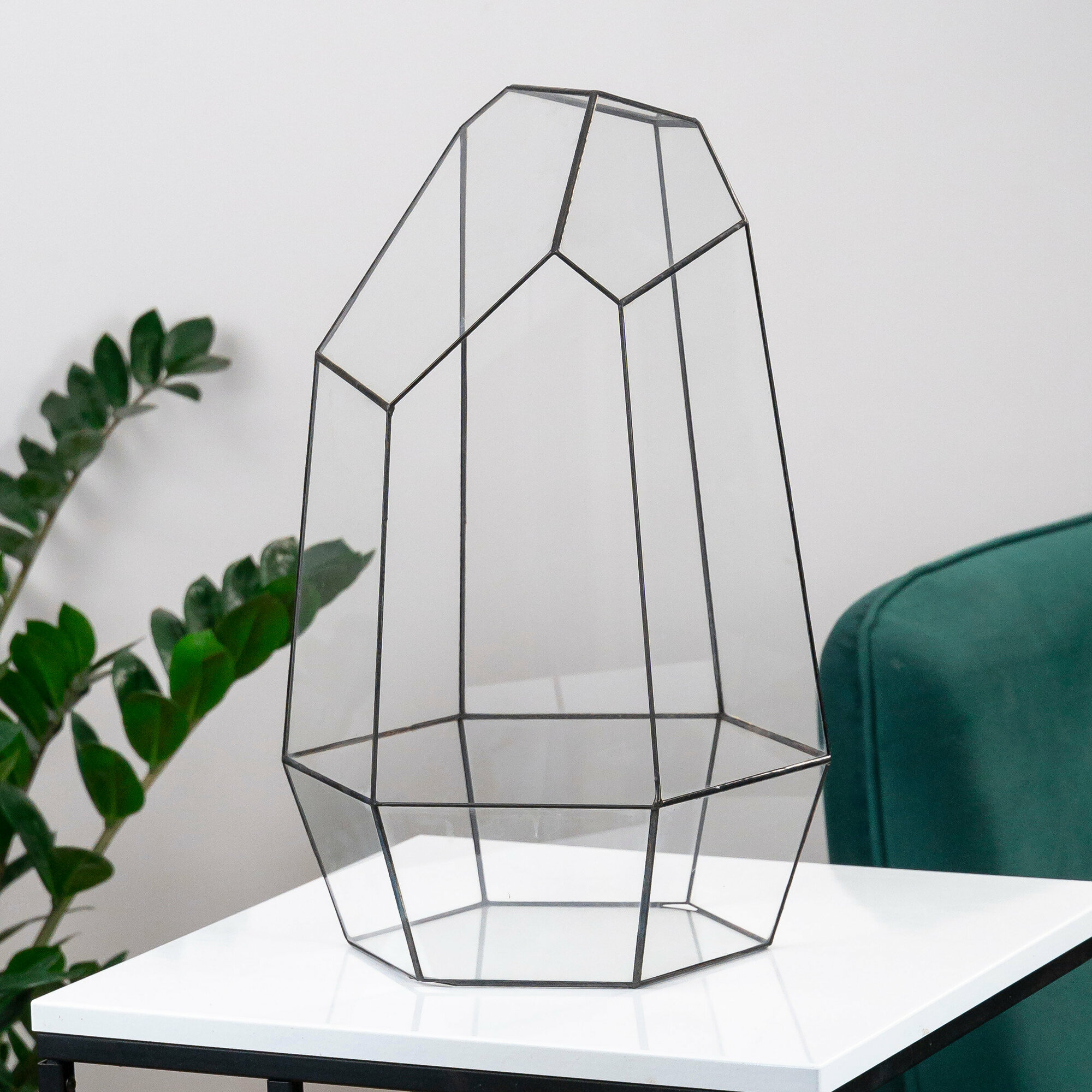 Флорариум GeoGlass "Айсберг", 45х30 см, для настольного размещения, с дренажными отверстиями