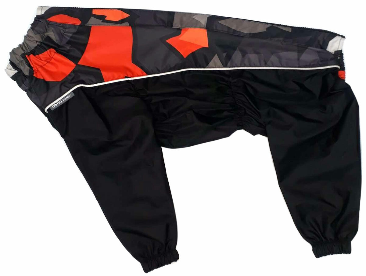 OSSO FASHION дождевик для собак всех пород черный/со вставками для девочек (55-2)