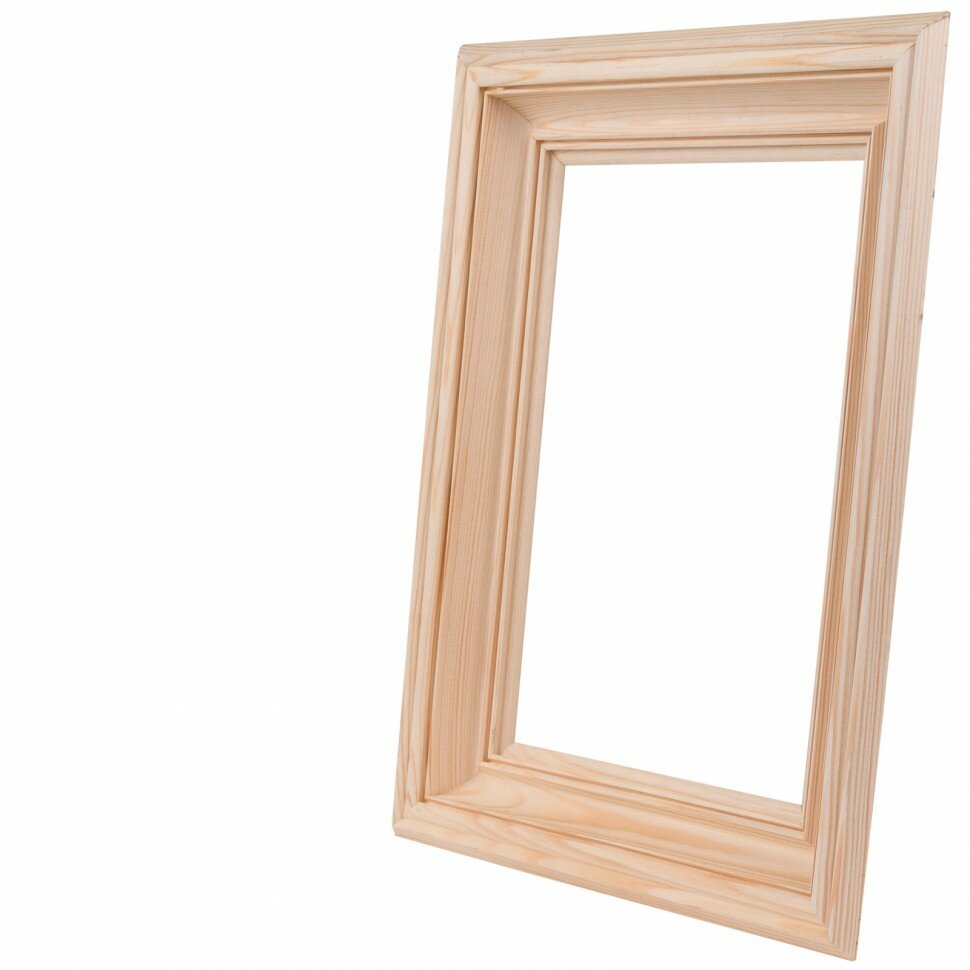 Рама багетная 40х60 см, шир. 60 мм, из сосны, натуральное дерево, С 6 + комплект крепежа