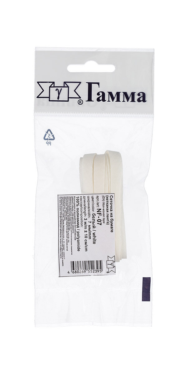 NF-07 сеточка на бумаге фасовка 7 мм 5 х 3 м "Gamma" белая